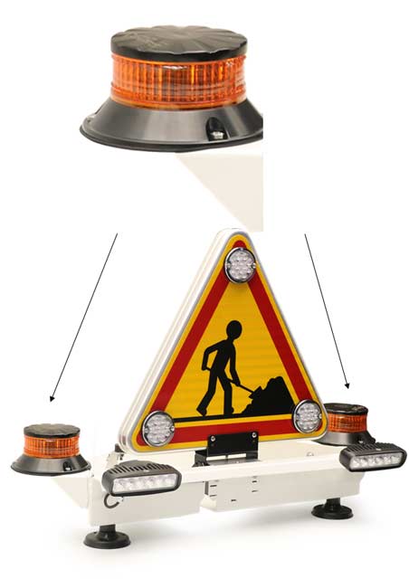 Two orange LED beacons - Ergosol